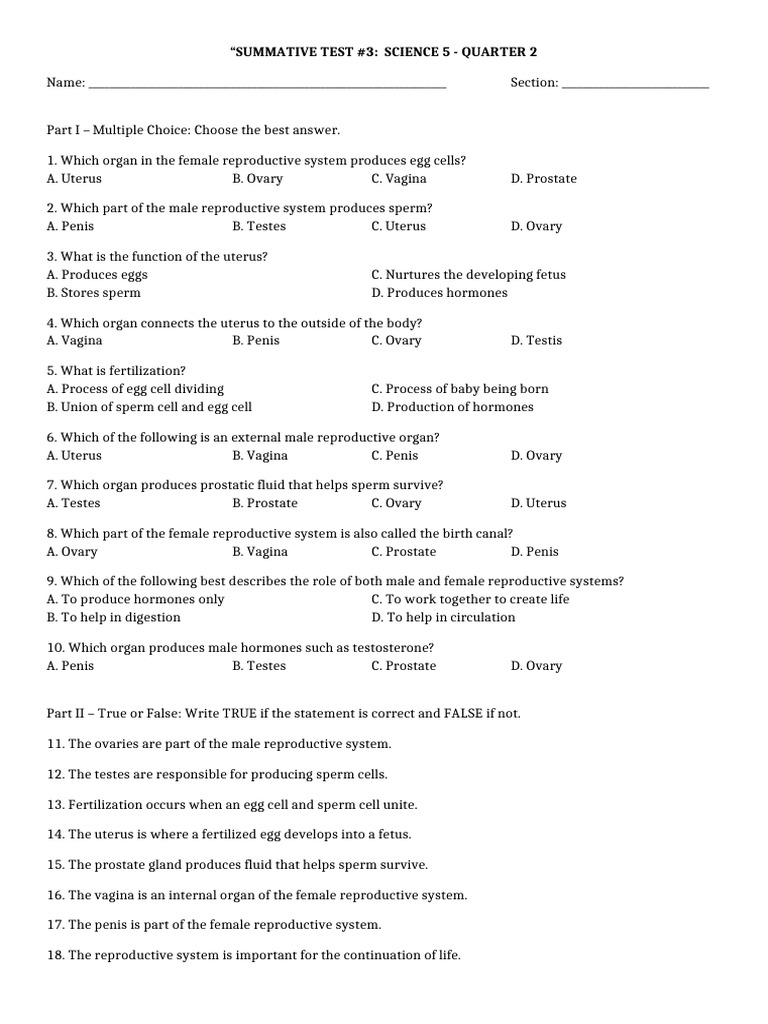 Reproductive Systems and Their Roles | PDF | Reproductive System ...