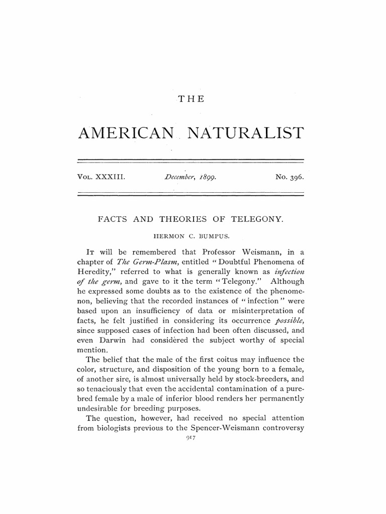 Facts and Theories of Telegony | PDF