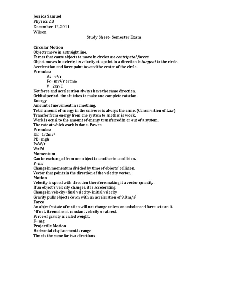 Physics 2B Exam Study Guide | PDF
