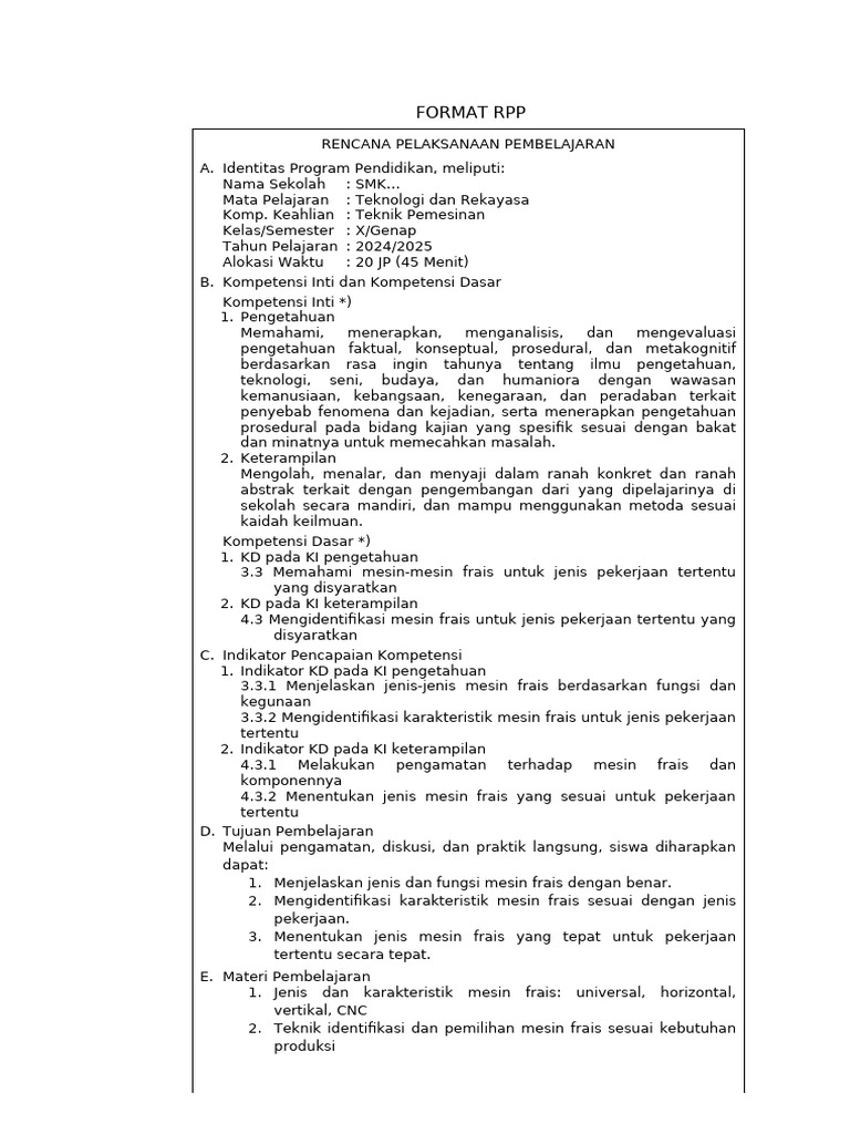 LK 2. Format RPP | PDF