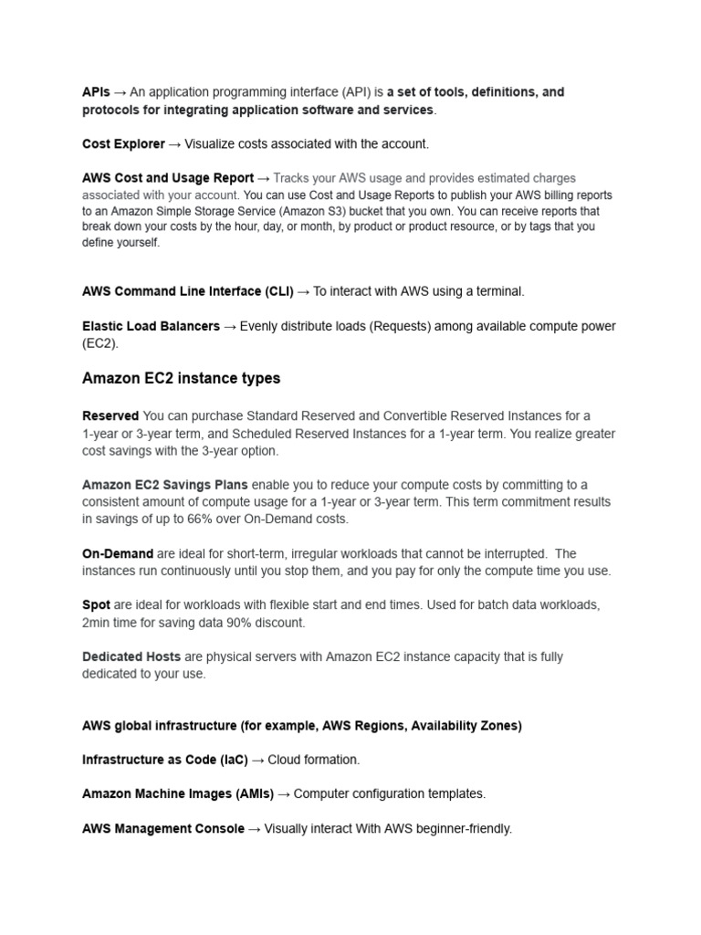 AWS Sheet | PDF | Amazon Web Services | Computing