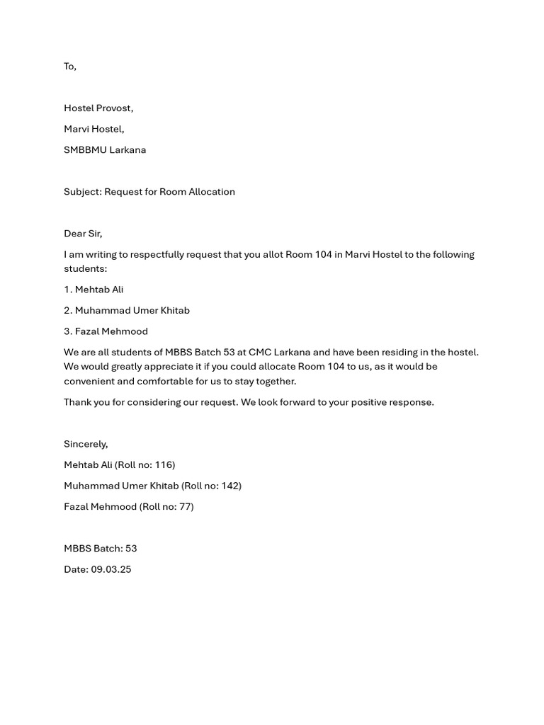 Hostel... Application | PDF