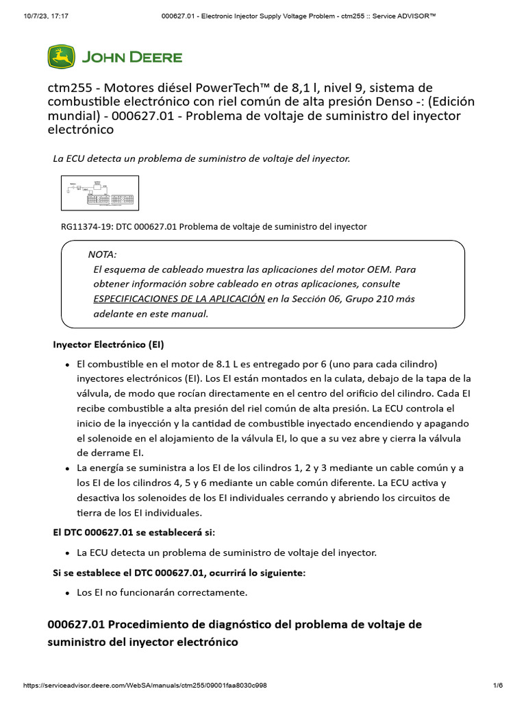 Electronic Injector Supply Voltage Probl | PDF | Inyección de combustible | Máquinas