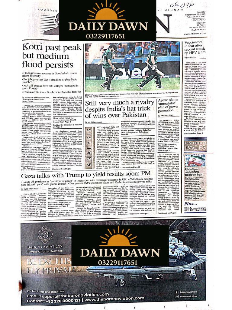 29 September Dawn Newspaper 2025 | PDF