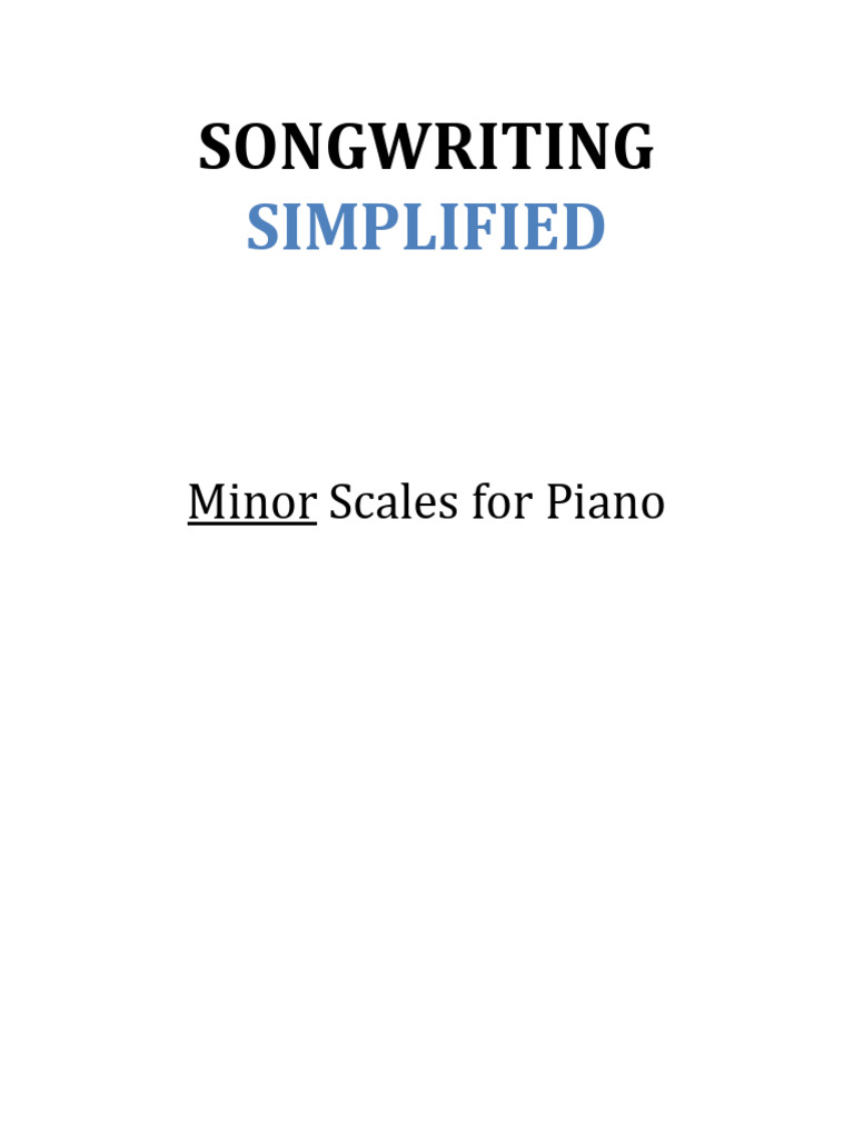 Minor Scales (Minor Scales For Piano) | PDF