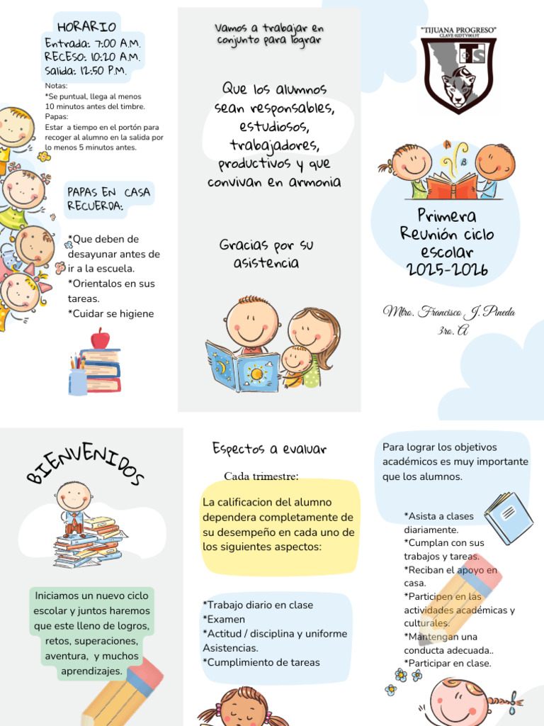 Folleto Tríptico Lectura Infantil Ilustrado Bonito Multicolor (1) 2 ...