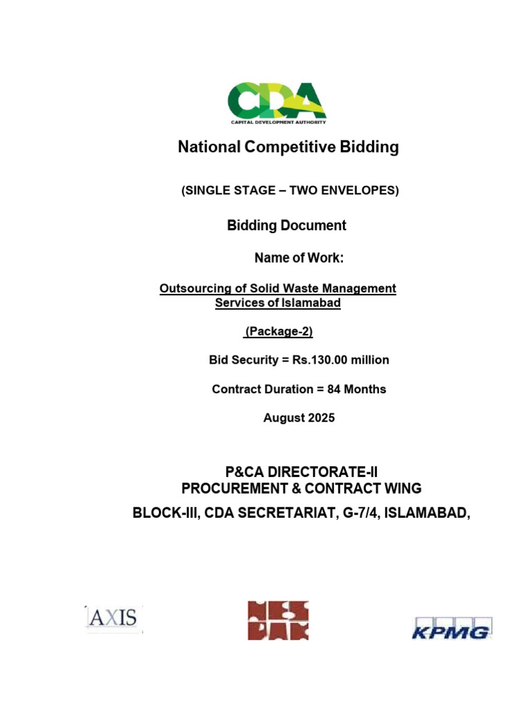CDA Package 2 Bid Document 2025 | PDF | Joint Venture | Prices