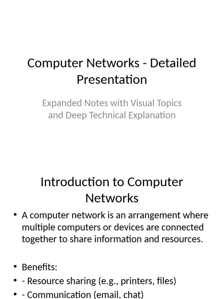 Computer Networks Detailed Presentation | PDF | Computer Network ...