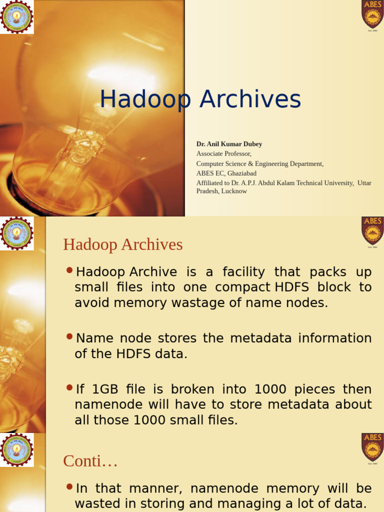 Unit 3 Topic 9 Hadoop Archives | PDF | Apache Hadoop | Data Compression