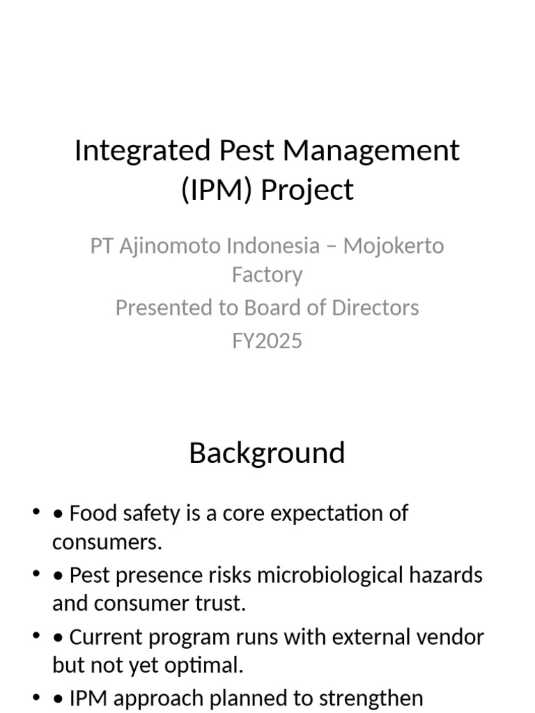 IPM Strategy for Pest Control Optimization | PDF