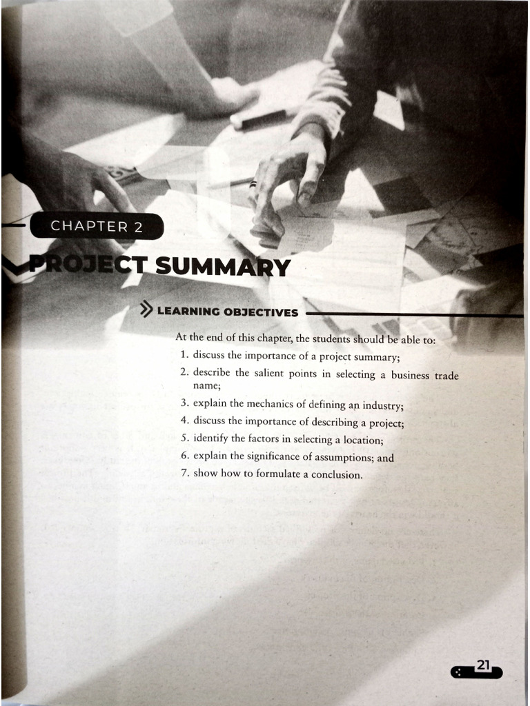 Chapter 2-Project Summary | PDF