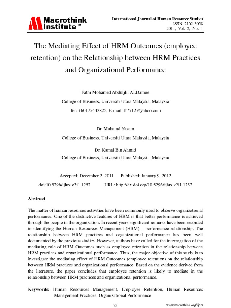 HRM Employee Retention | PDF | Employee Retention | Human Resource ...