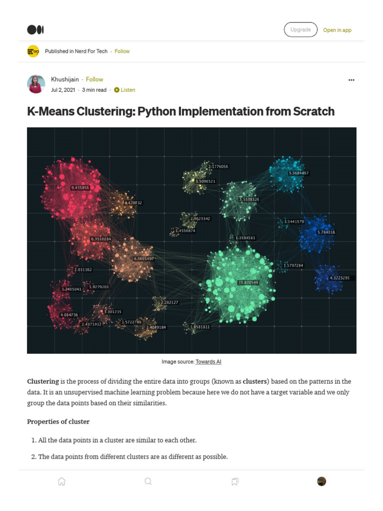 04-05. K-Means Clustering - Python Implementation From Scratch | PDF | Cluster Analysis | Computing