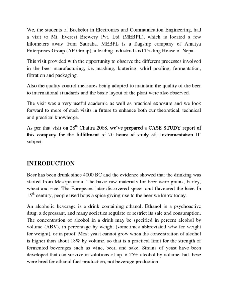 Beer Factory CASE STUDY Report | Download Free PDF | Brewing | Beer