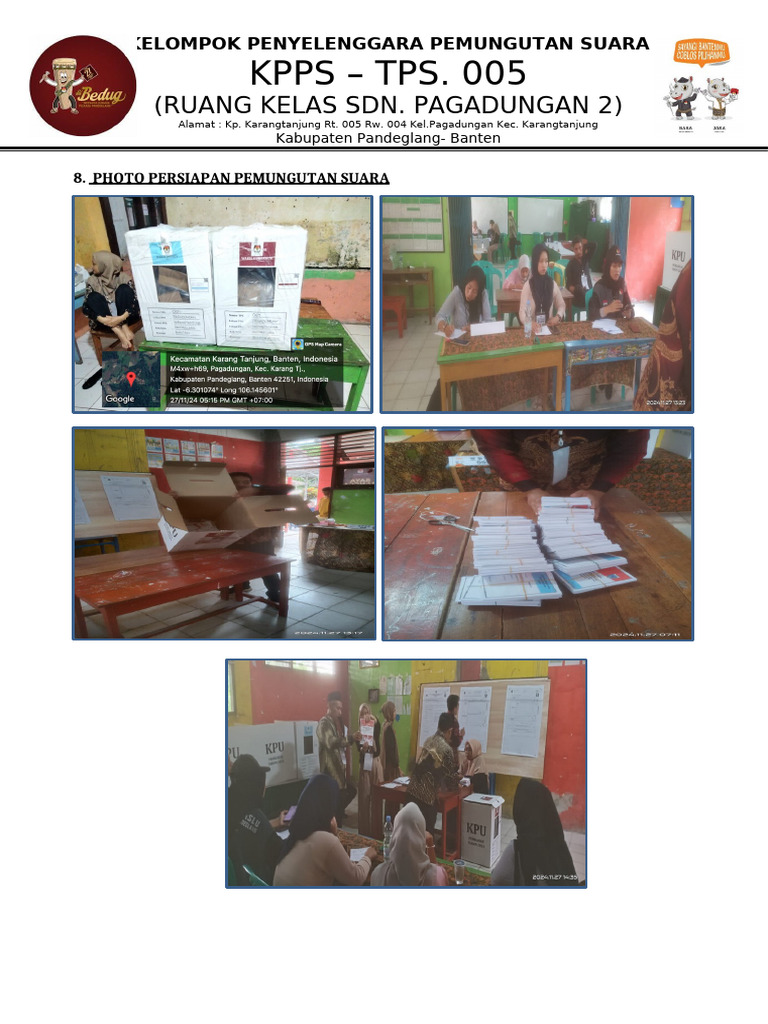 Persiapan Pemungutan Suara KPPS TPS 005 | PDF