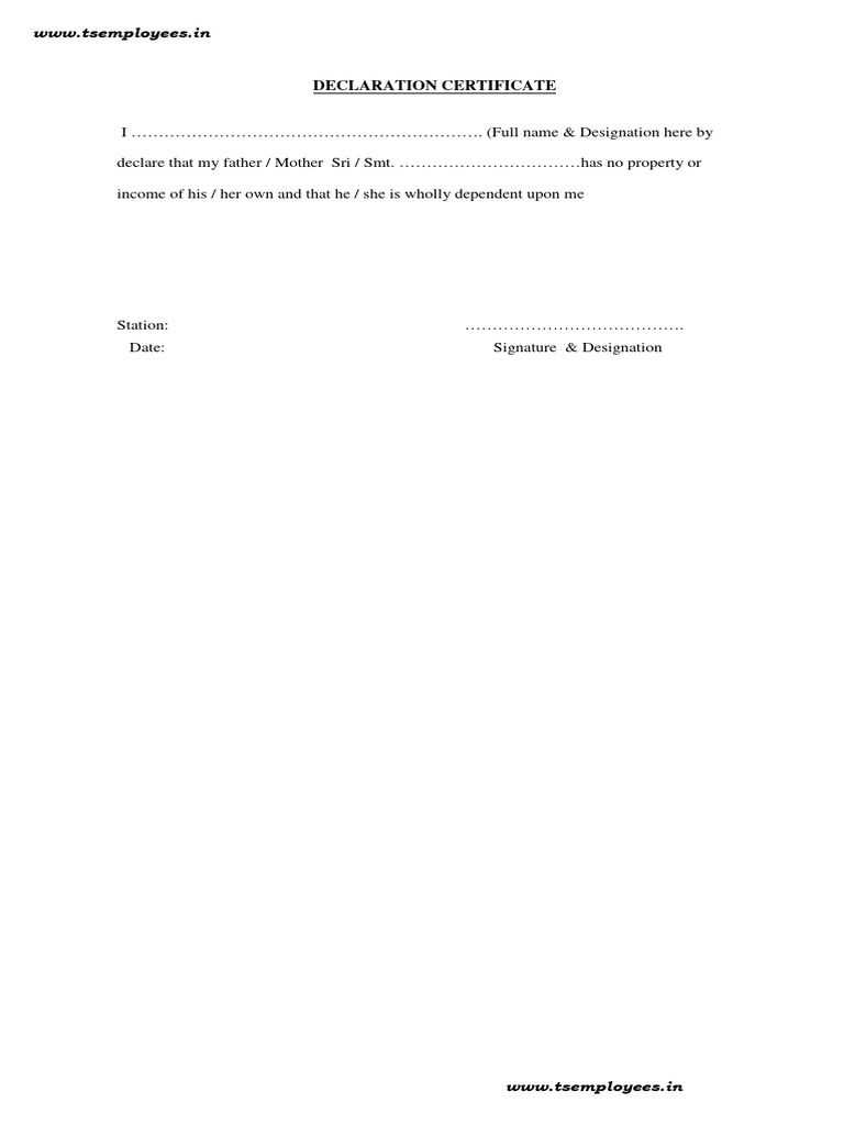 Declaration Certificate | PDF