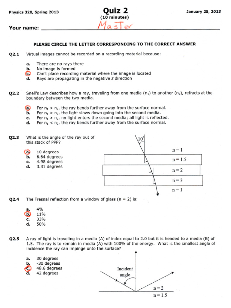 Quiz 2 Solutions | PDF