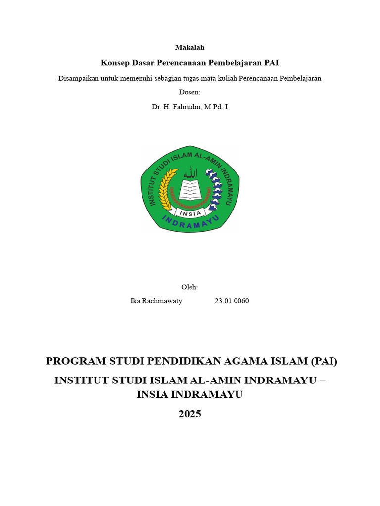 Perencanaan Pembelajaran Makalah | PDF