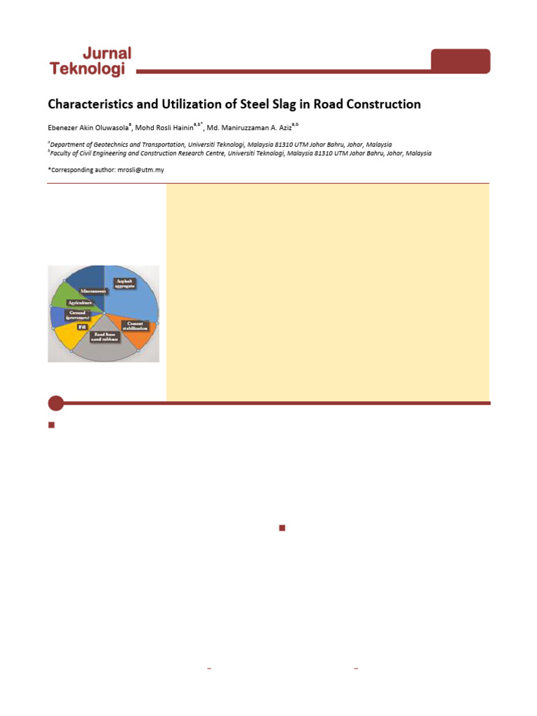 Steel Slag in Road Construction Use | PDF | Construction Aggregate ...