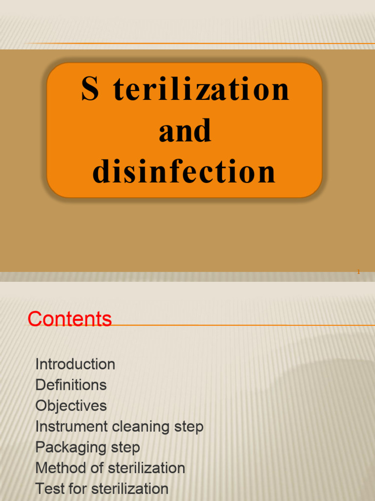 Sterilization and Disinfection | PDF | Sterilization (Microbiology) | Disinfectant