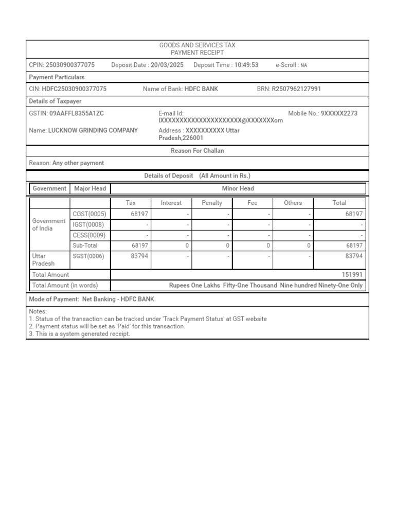 GST-Challan Receipt | PDF