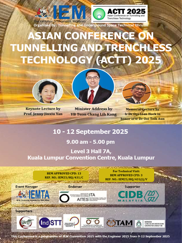 (V21) Asian Conference On Tunnelling and Trenchless Technology (ACTT) 2025 | PDF