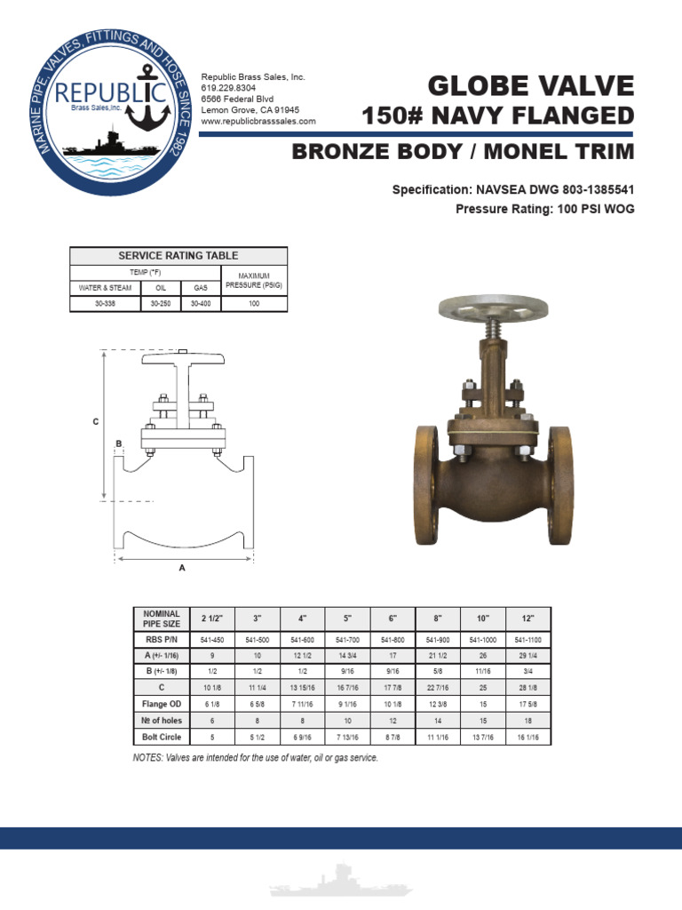 Navsea DWG 803-1385541-Globe Valve | PDF | Gases | Chemical Engineering
