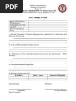 Post Travel Report for DepEd Training | PDF