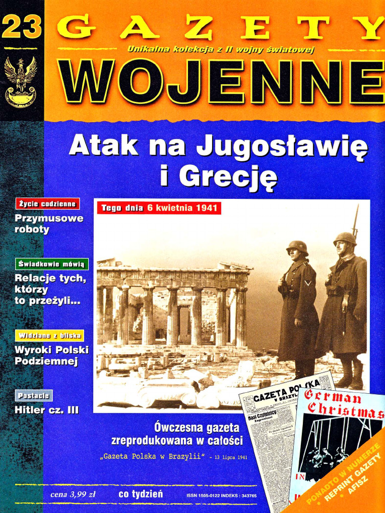 Gazety Wojenne NR 023 - Atak Na Jugosławię I Grecję | PDF