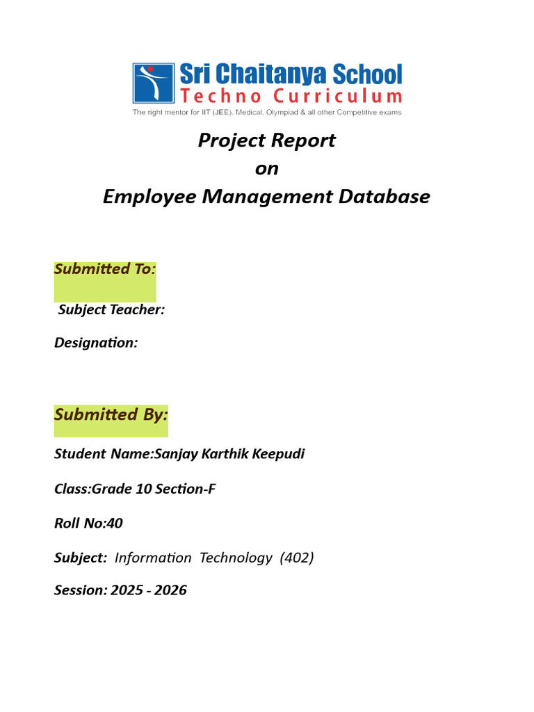 IT PROJECT Sanjay Karthik - Keepudi SCS-1325363 | PDF | Databases ...