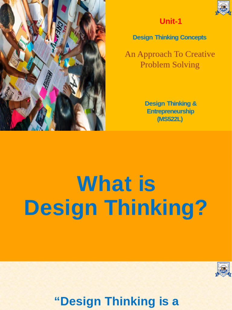Unit-1 DT & E (Design Thinking Concepts) | PDF | Design Thinking | Thought