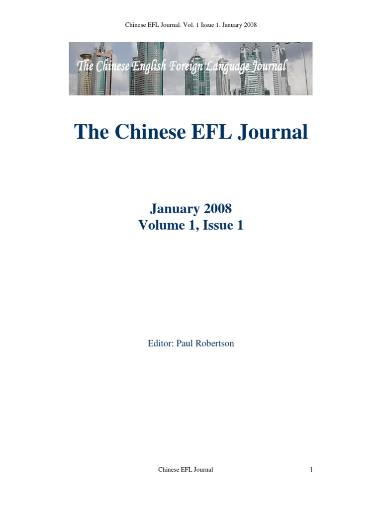 The Chinese EFL Journal | PDF | English As A Second Or Foreign Language ...