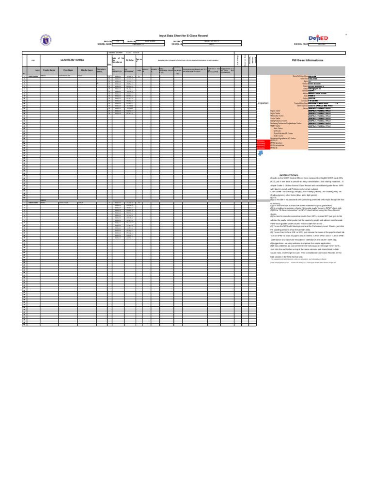 Eclass Record V40 K12 Matatag K12 | PDF