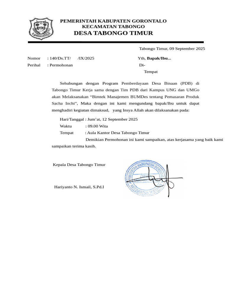 Undangan Permohonan Narasumber 2025 | PDF