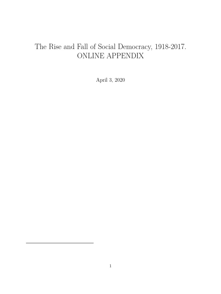 Social Democracy Trends 1918-2017 | PDF | Fixed Effects Model ...