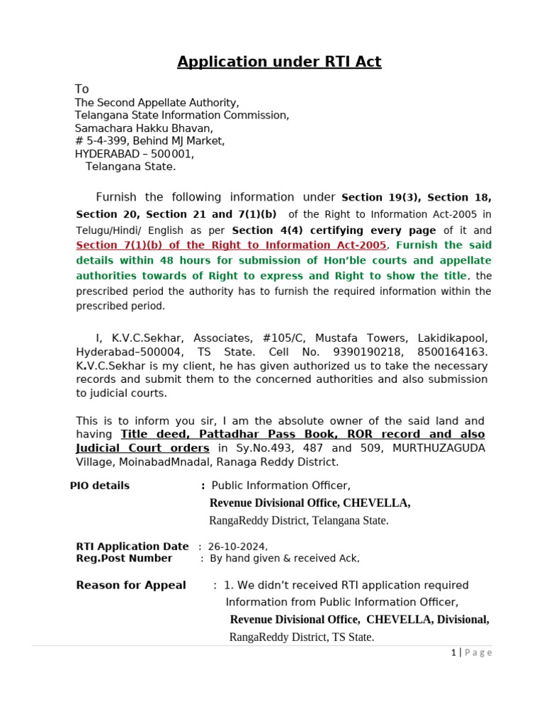 Final - RTI - RDO, Chevella | PDF | Public Law | Justice