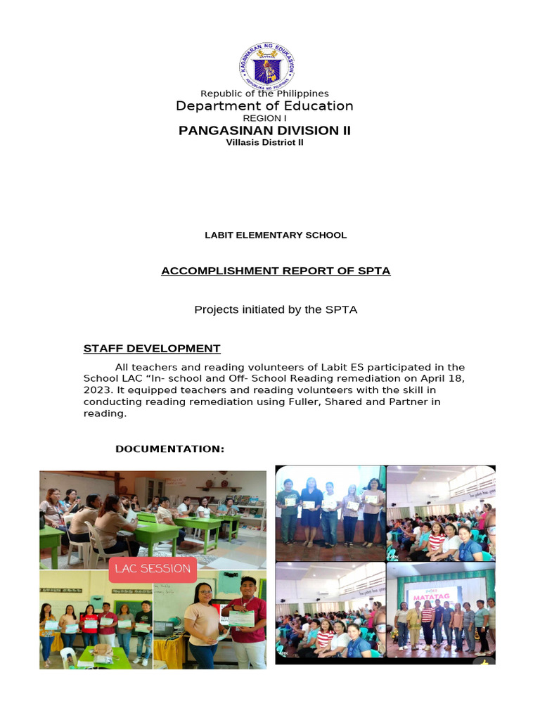 Accomplishment Report 2022-2023 | PDF | Learning