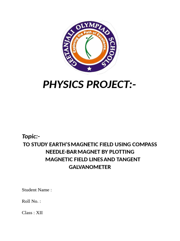 Study of Earth's Magnetic Field with Galvanometer | PDF | Earth's ...