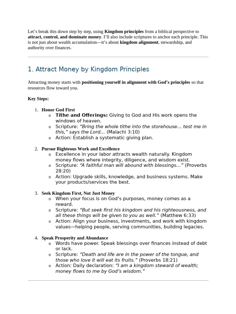 Kingdom Principles for Financial Increase | PDF | Wisdom | Investing