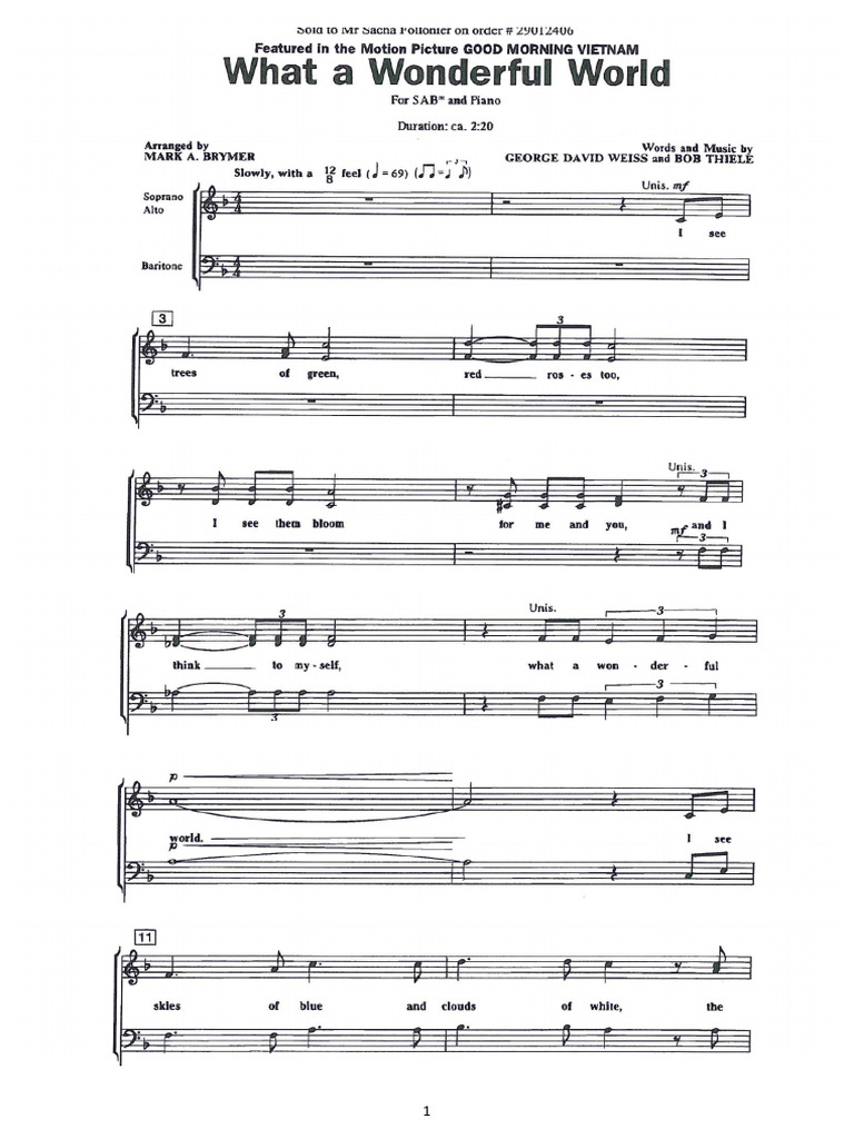 What A Wonderful Word Coro | PDF