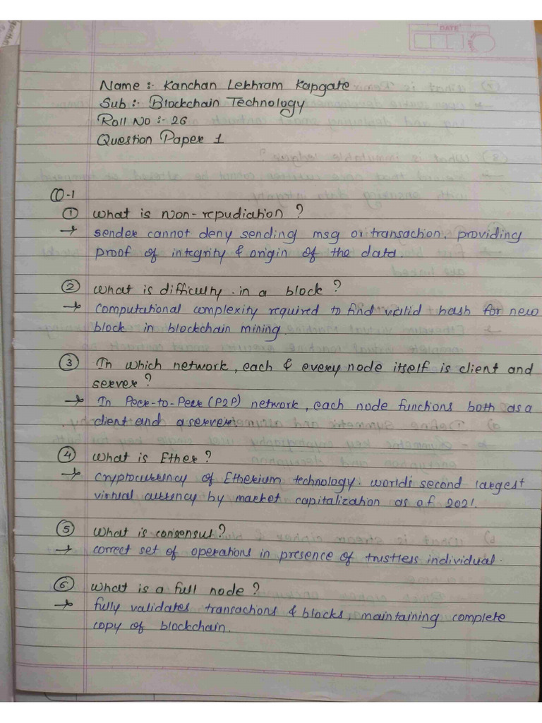 Blockchain Technology Question Papers | PDF