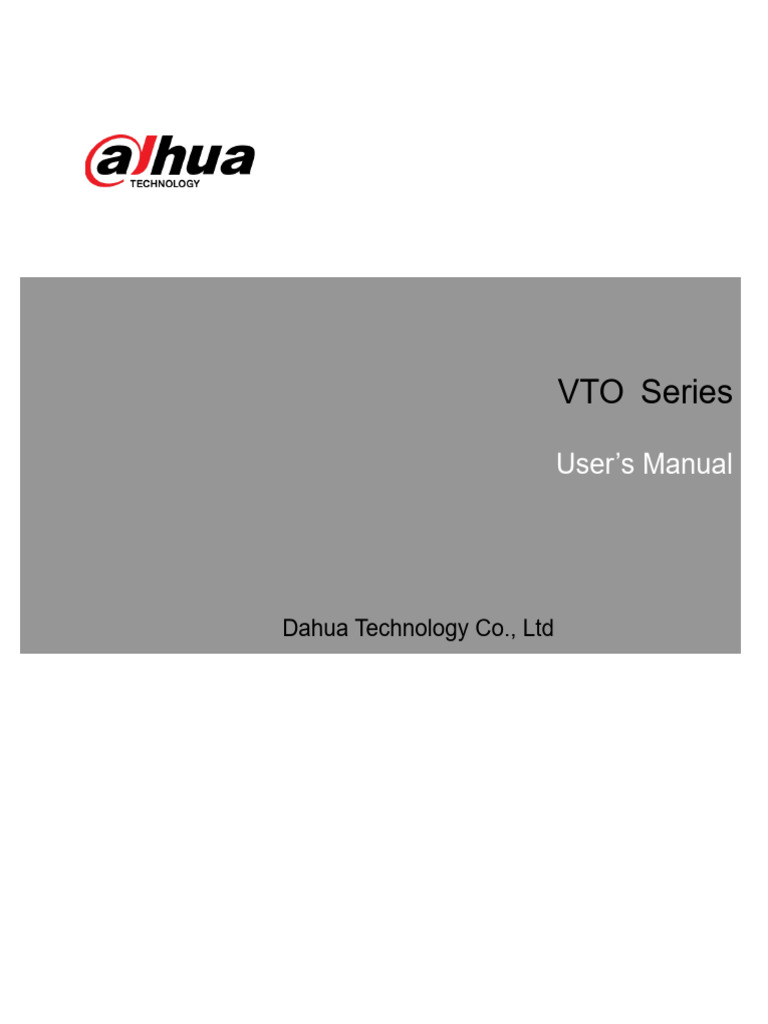 VTO Series User Manual Overview | PDF | Session Initiation Protocol ...
