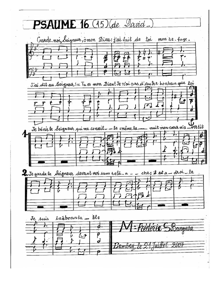 Psaume 16 (15) de David (F.s.bangoura) | PDF