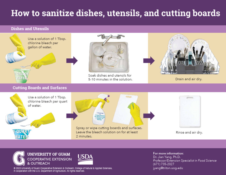 Sanitize Dishes and Cutting Boards Guide | PDF