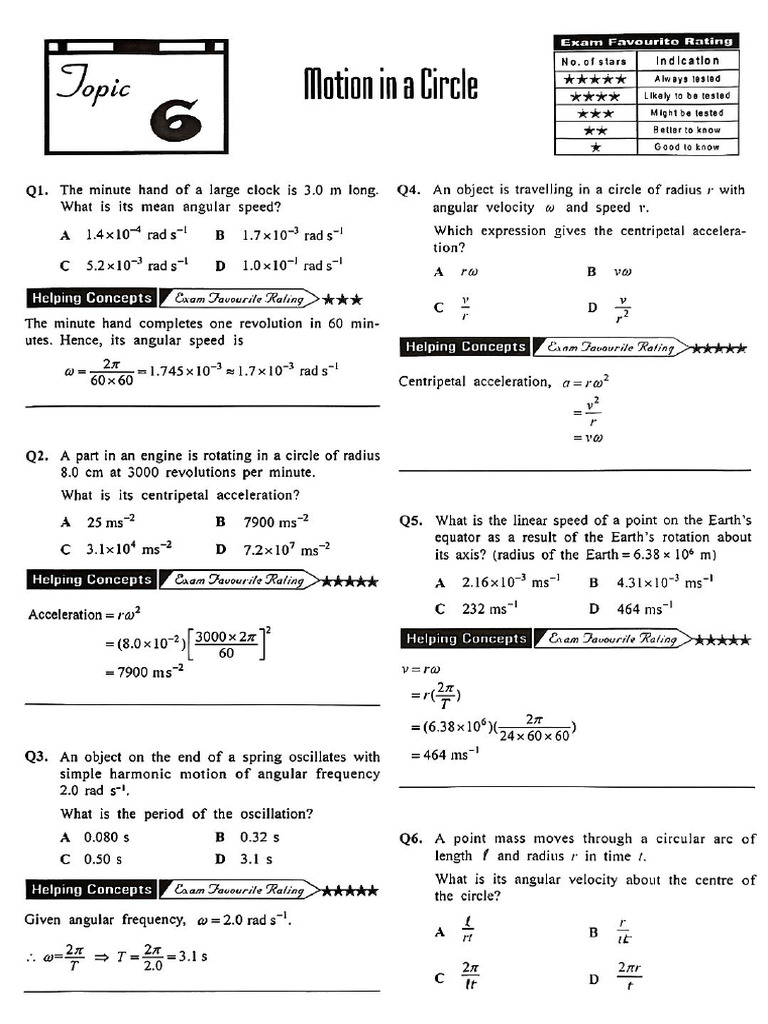 Circular Motion Mcqs | PDF