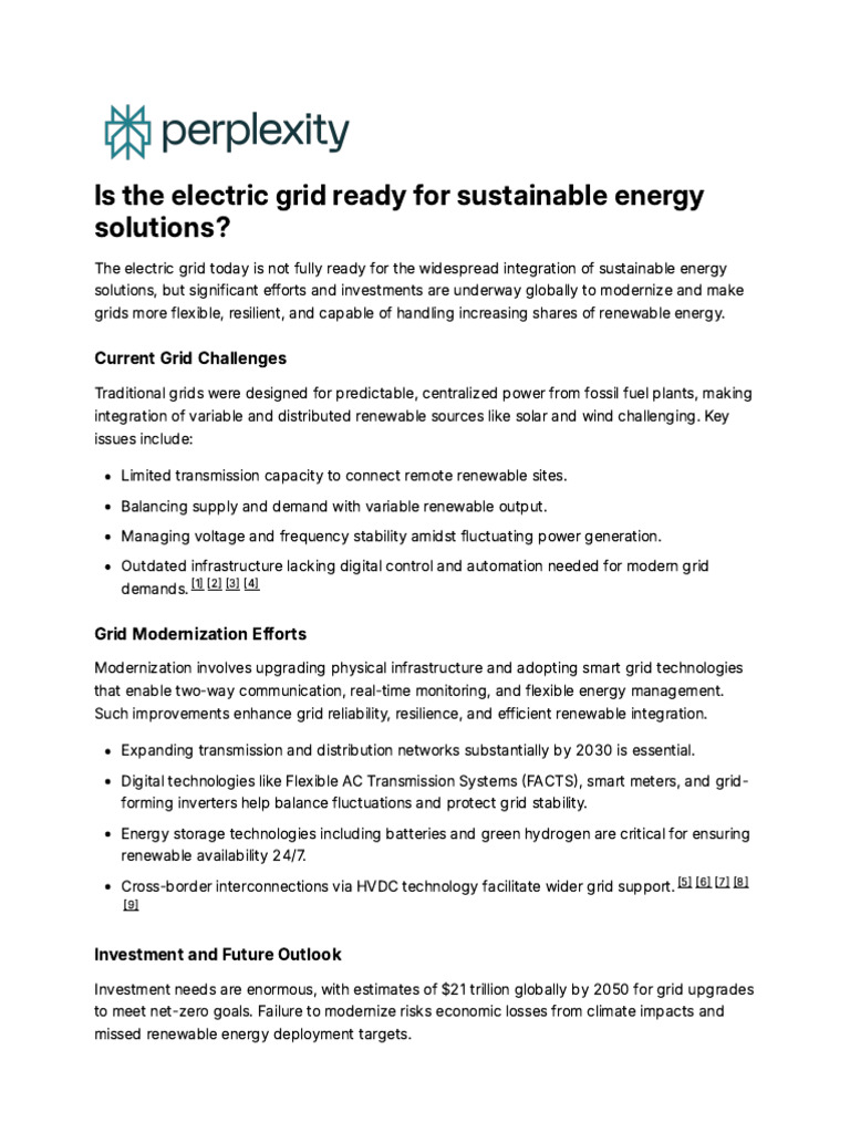 Modernizing the Electric Grid for Renewables | PDF | Electrical Grid ...