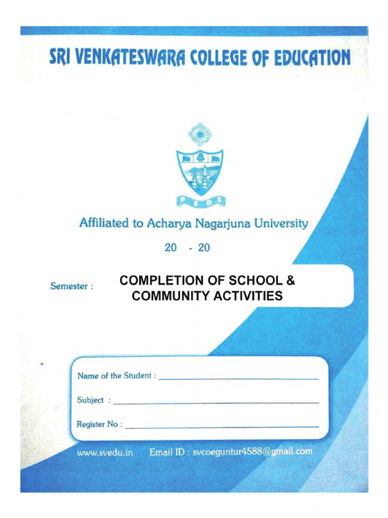 Completion of School & Community Activities | PDF