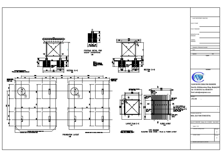 5000L Jojo Tank Stand Design Details | PDF