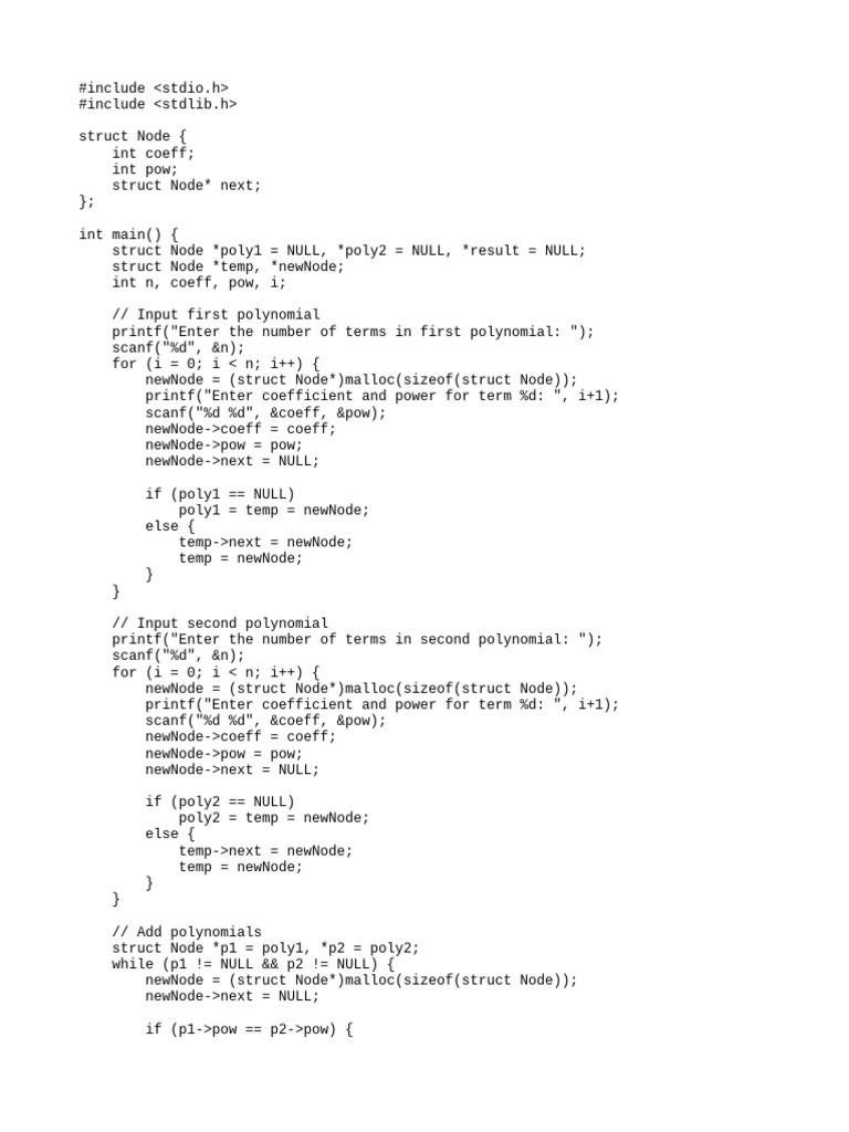 Addition of Polynomials | PDF | Software Development | Computer Libraries