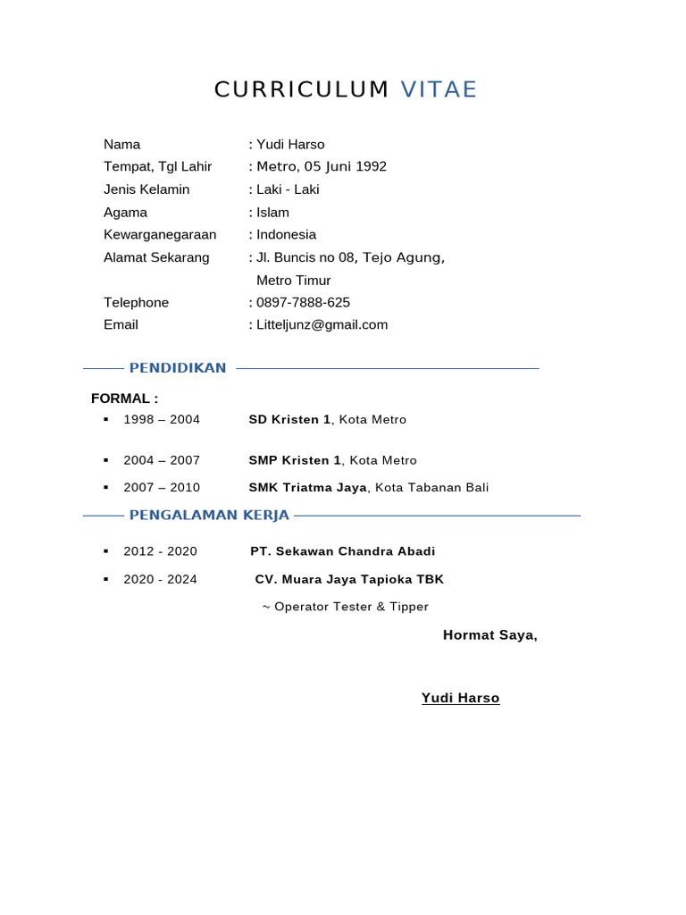 CV Yudi | PDF